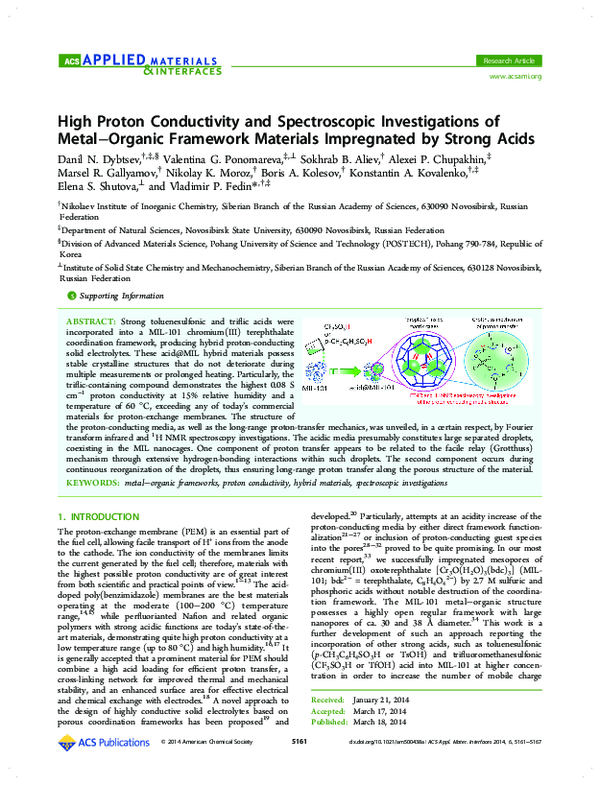 (PDF) High Proton Conductivity and Spectroscopic Investigations of ...
