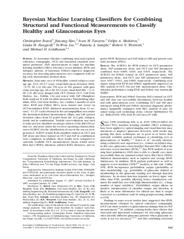 (PDF) Bayesian Machine Learning Classifiers for Combining Structural ...