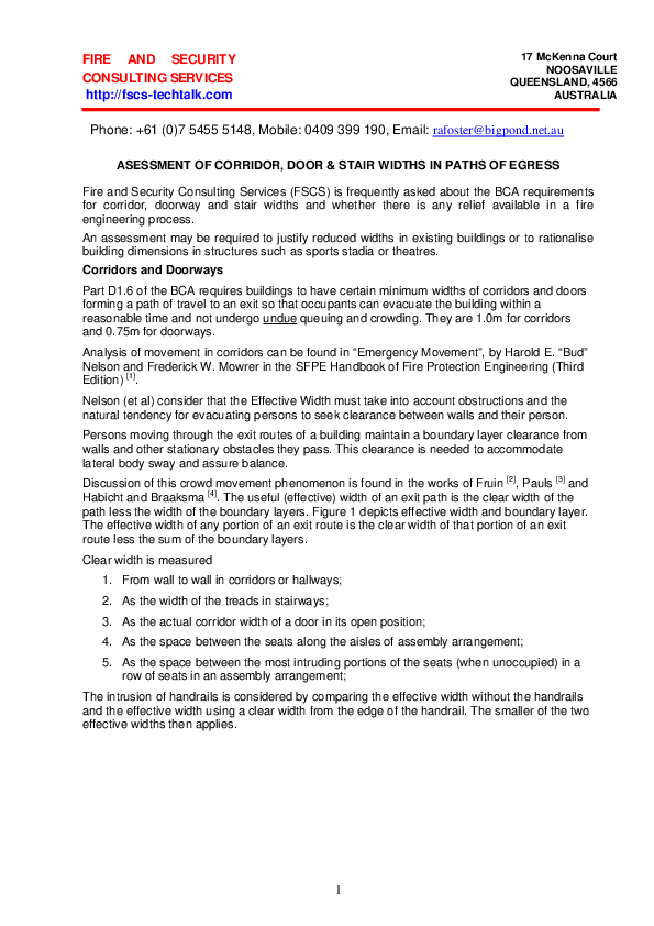 (PDF) Egress Path Widths