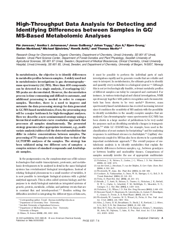 (PDF) High-Throughput Data Analysis for Detecting and Identifying ...