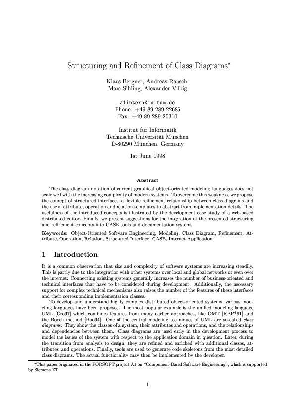 (PDF) Structuring and refinement of class diagrams