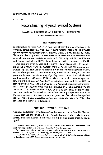 (PDF) Reconstructing Physical Symbol Systems