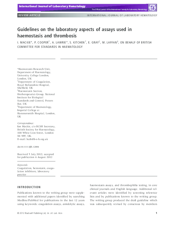 (PDF) Guidelines on the laboratory aspects of assays used in ...