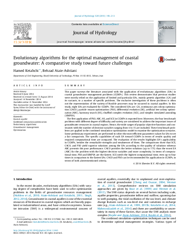 (PDF) Evolutionary algorithms for the optimal management of coastal ...