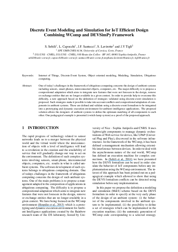 Pdf Discrete Event Modeling And Simulation For Iot Efficient Design