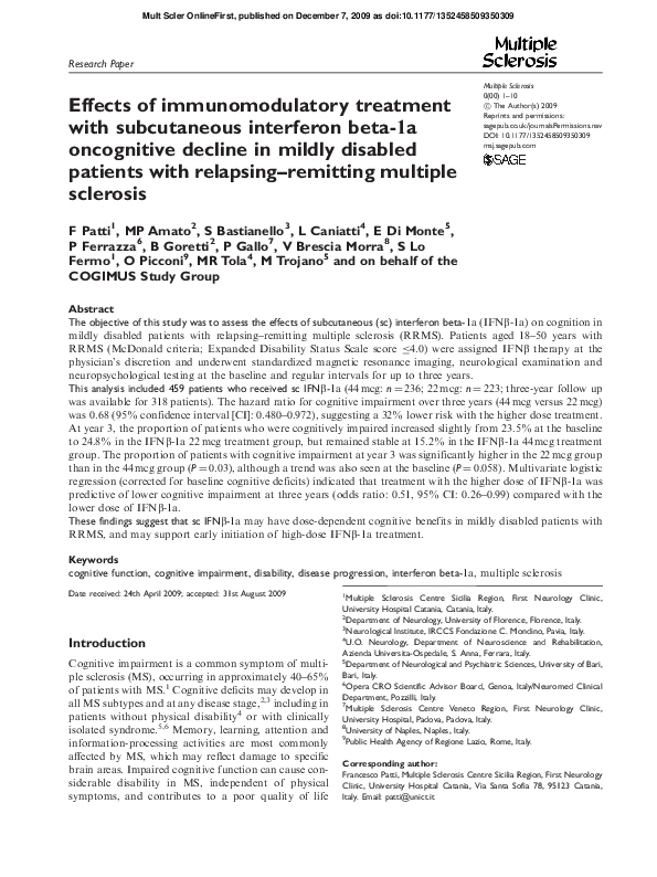 (PDF) Effects of immunomodulatory treatment with subcutaneous ...
