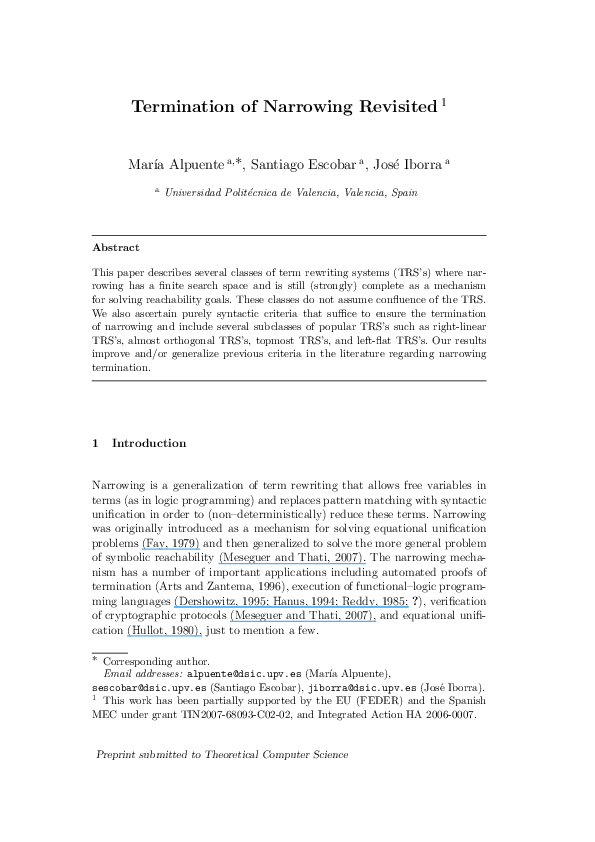 (PDF) Termination of narrowing revisited