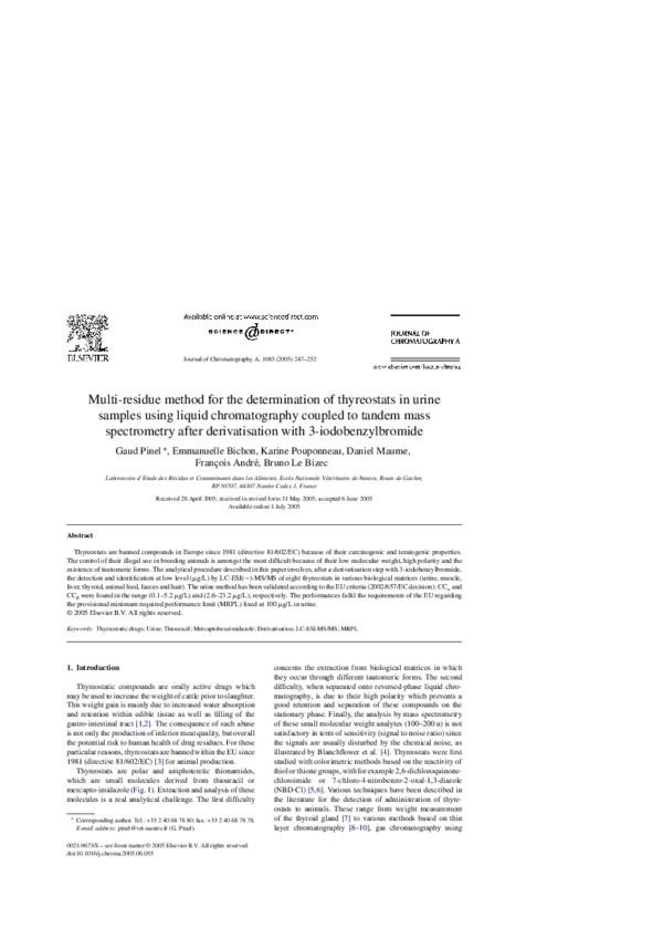 (PDF) Multi-residue method for the determination of thyreostats in urine samples using liquid ...