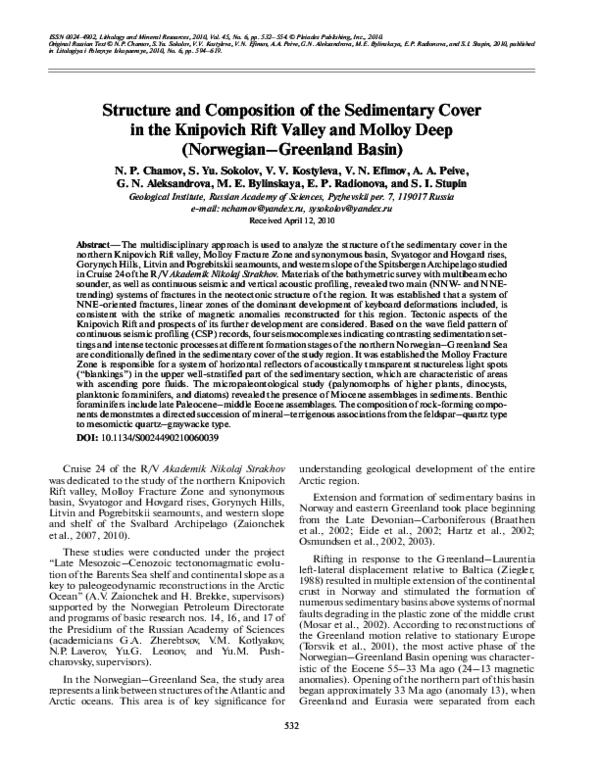 (PDF) Structure and composition of the sedimentary cover in the ...