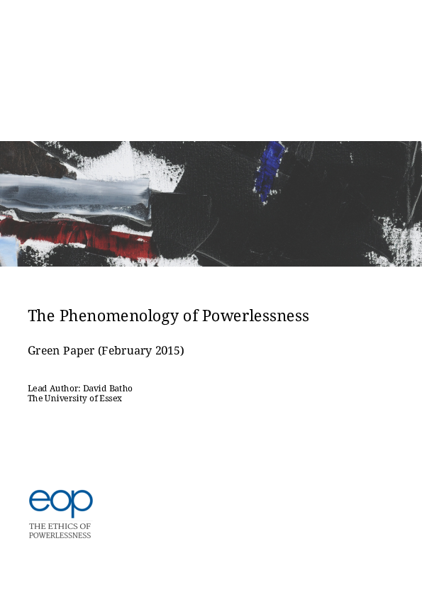 (PDF) The Phenomenology of Powerlessness