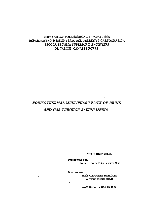 (PDF) Nonisothermal multiphase flow of brine and gas through saline media