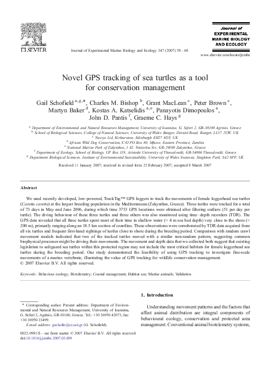 (PDF) Novel GPS tracking of sea turtles as a tool for conservation ...