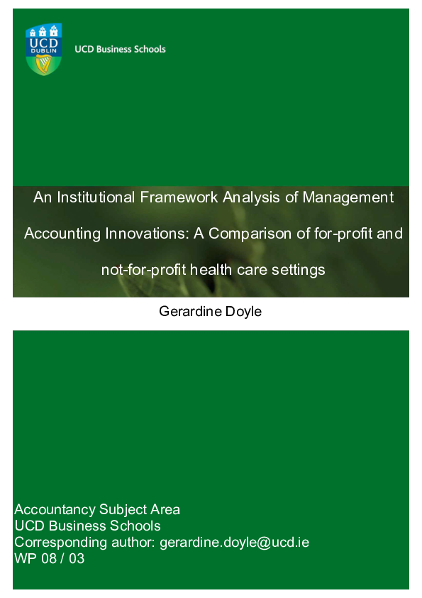 (PDF) An Institutional Framework Analysis of Management Accounting ...