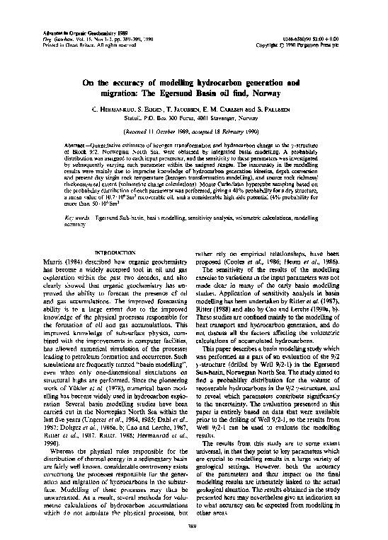 (PDF) On the accuracy of modelling hydrocarbon generation and migration ...