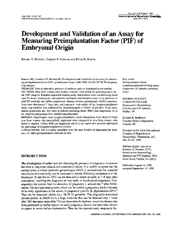 (PDF) Development and Validation of an Assay for Measuring ...