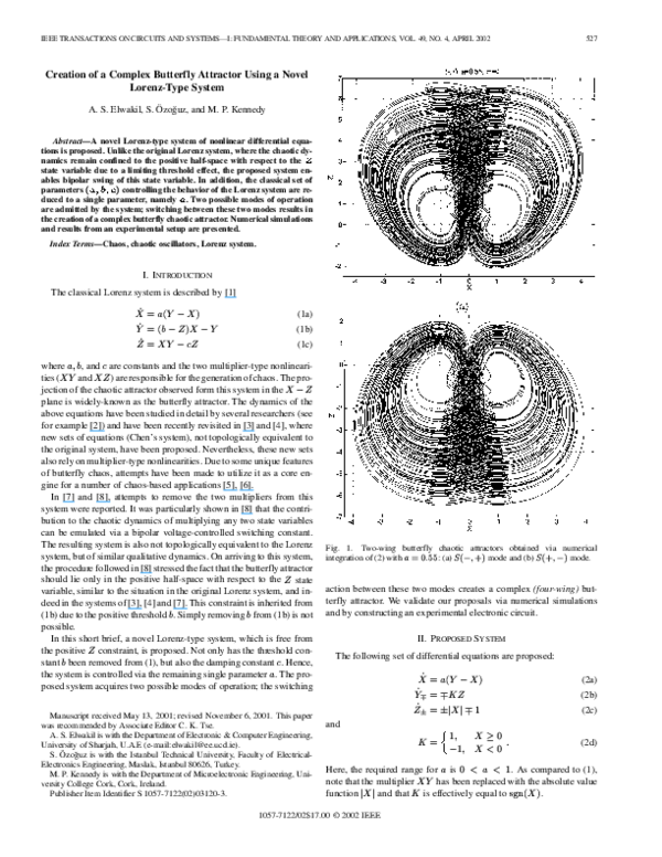 (PDF) Creation of a complex butterfly attractor using a novel Lorenz-Type system