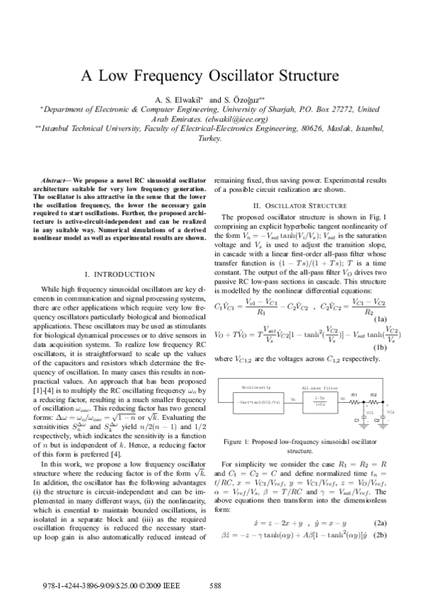 (PDF) A low frequency oscillator structure