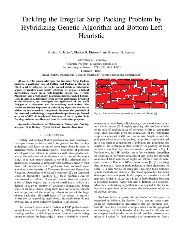 (PDF) Tackling the irregular strip packing problem by hybridizing ... (PDF) Tackling the irregular strip packing problem by hybridizing ...