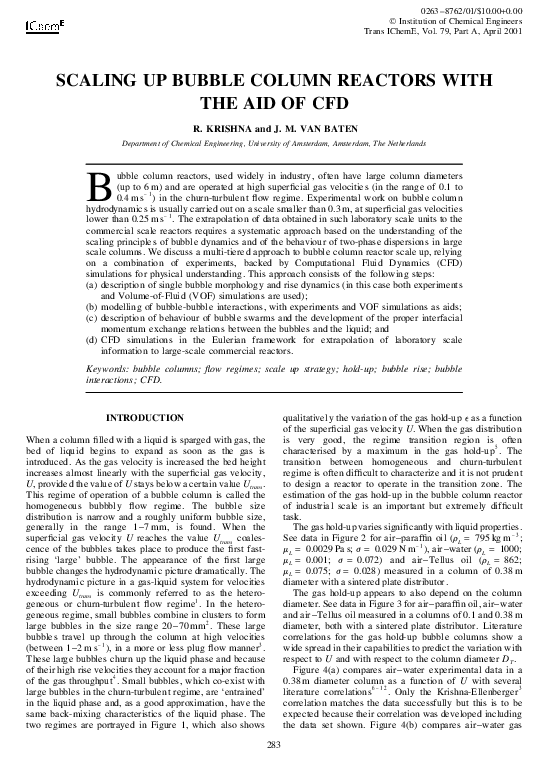 (PDF) Scaling up Bubble Column Reactors with the Aid of CFD