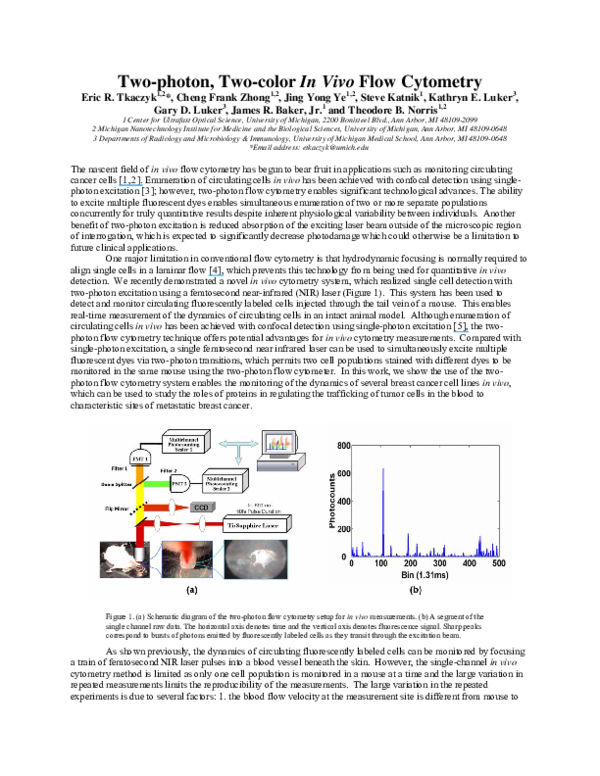 (PDF) Two-photon, Two-color In Vivo Flow Cytometry