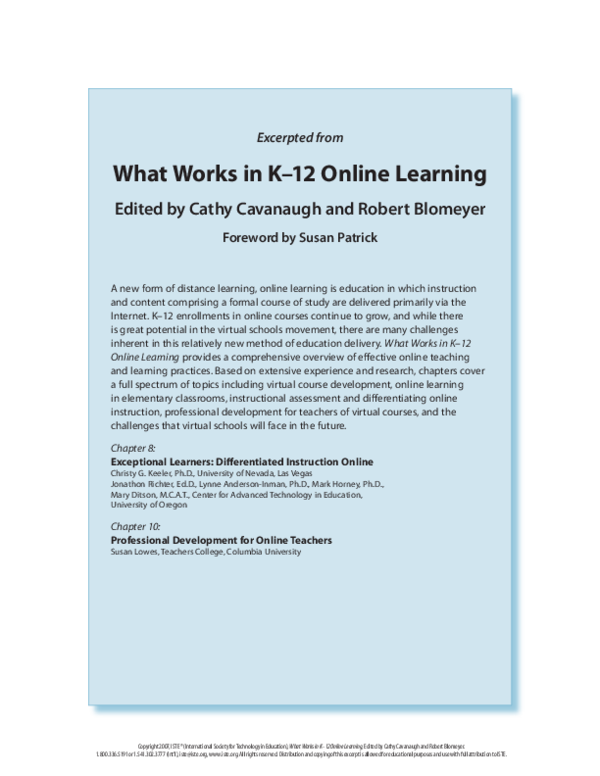 (PDF) Exceptional learners: Differentiated instruction online