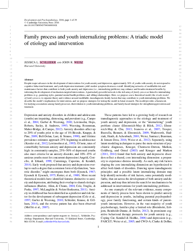(PDF) Family process and youth internalizing problems: A triadic model ...