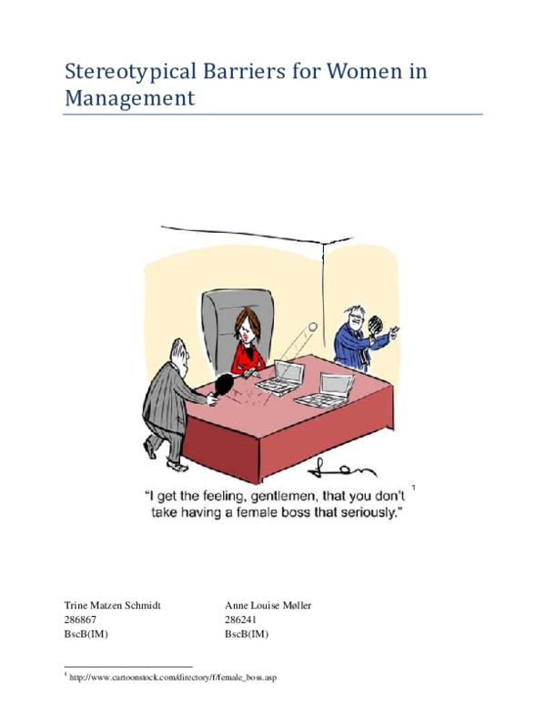 (PDF) Stereotypical Barriers for Women in Management