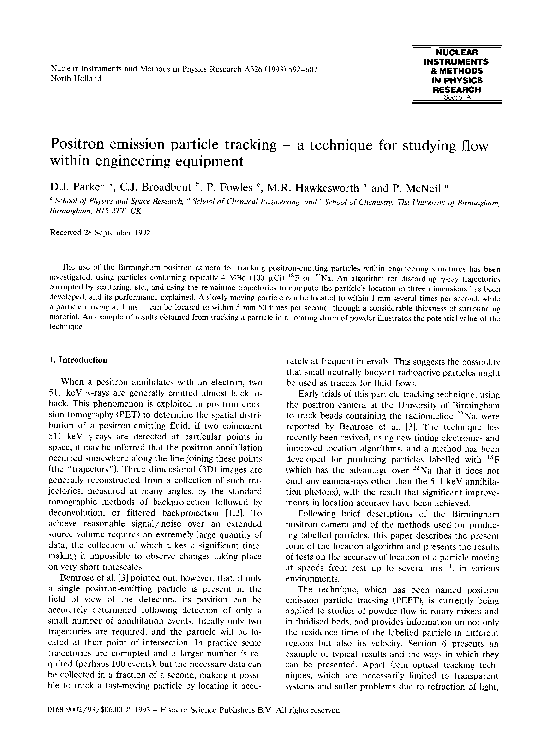 (PDF) Positron emission particle tracking - a technique for studying flow within engineering ...