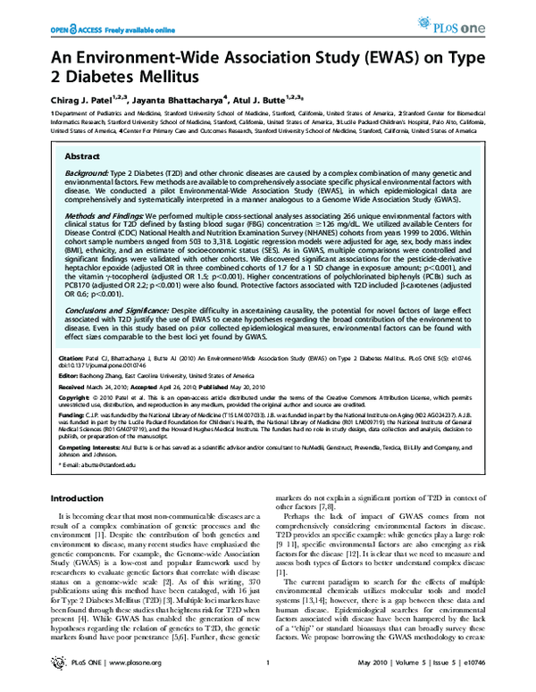 (PDF) An Environment-Wide Association Study (EWAS) on Type 2 Diabetes ...