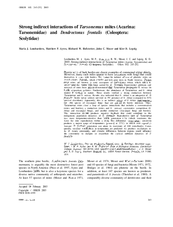 (PDF) Strong indirect interactions of Tarsonemus mites (Acarina ...