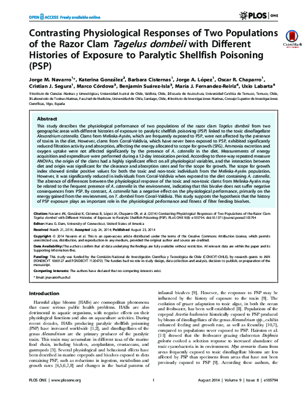 (PDF) Contrasting physiological responses of two populations of the ...