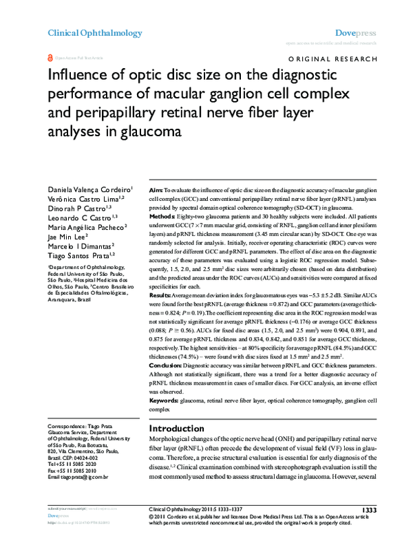 (PDF) Influence of optic disc size on the diagnostic performance of ...