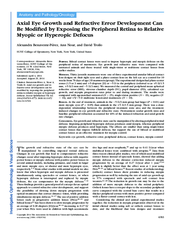 (PDF) Axial eye growth and refractive error development can be modified ...