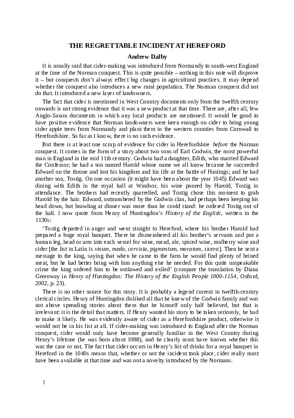 (PDF) The Regrettable Incident at Hereford