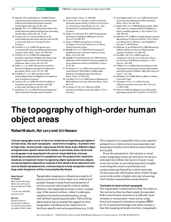 (PDF) The topography of high-order human object areas