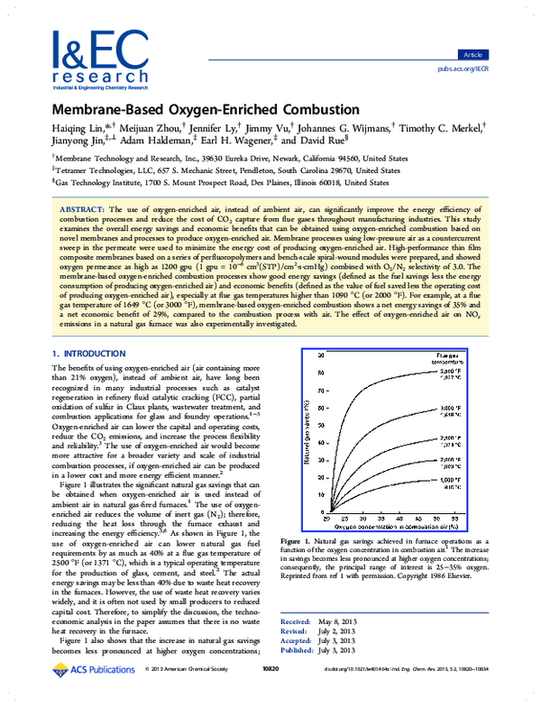 (PDF) Membrane-Based Oxygen-Enriched Combustion