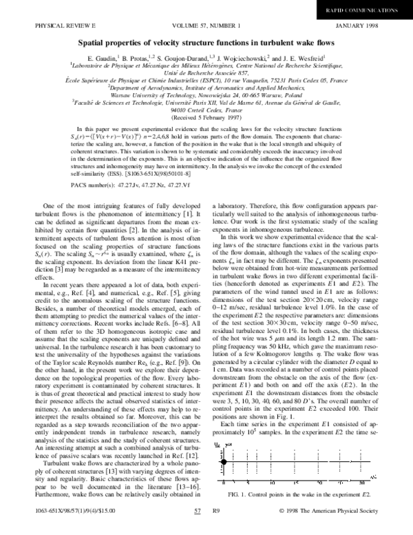 Pdf Spatial Properties Of Velocity Structure Functions In Turbulent
