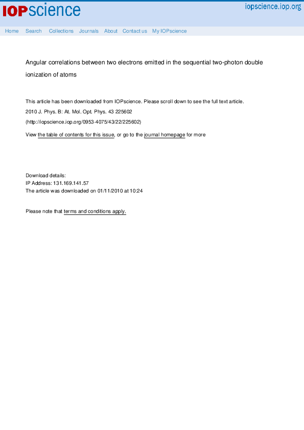 (PDF) Angular correlations between two electrons emitted in the sequential two-photon double ...
