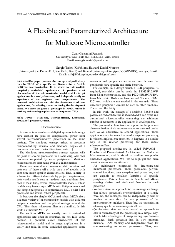 Pdf A Flexible And Parameterized Architecture For Multicore