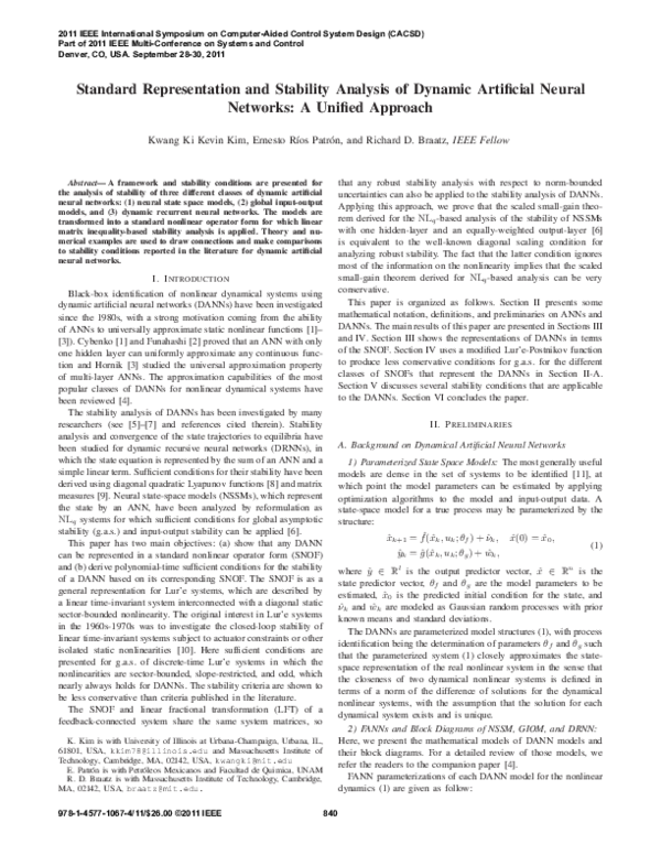 (PDF) Standard representation and stability analysis of dynamic artificial neural networks: A ...