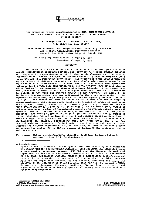 Pdf The Effect Of Estrus Synchronization Scheme Injection Protocol