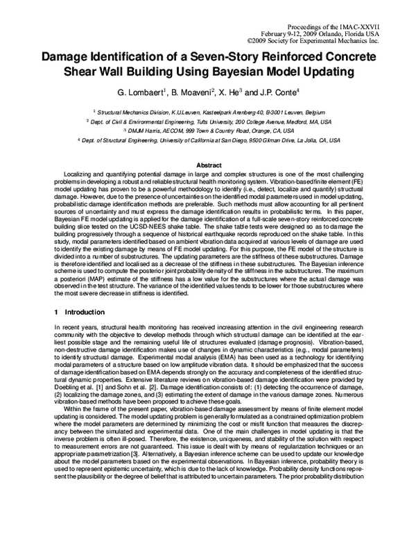 (PDF) Damage identification of a seven-Story reinforced concrete shear ...