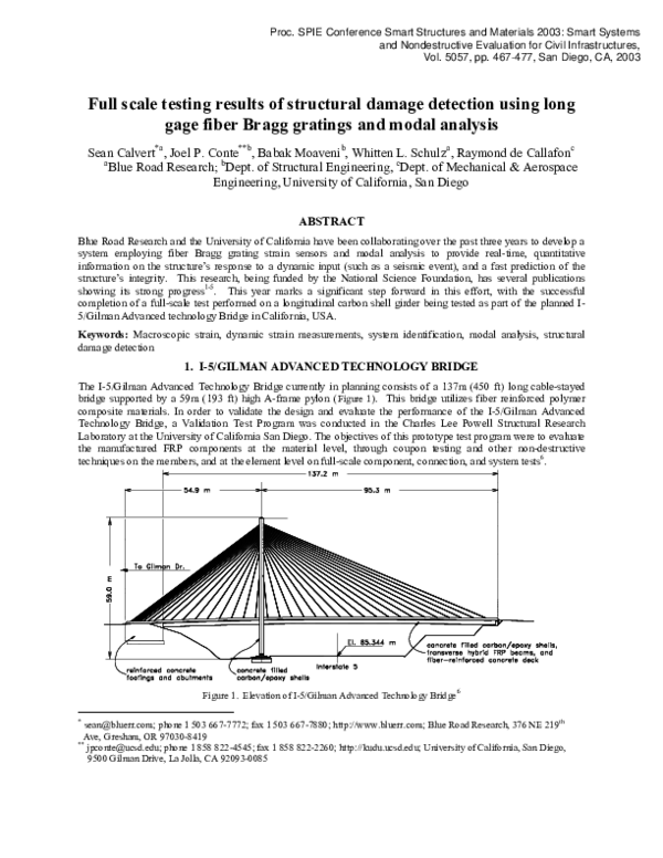 (PDF) Full-scale testing results of structural damage detection using ...