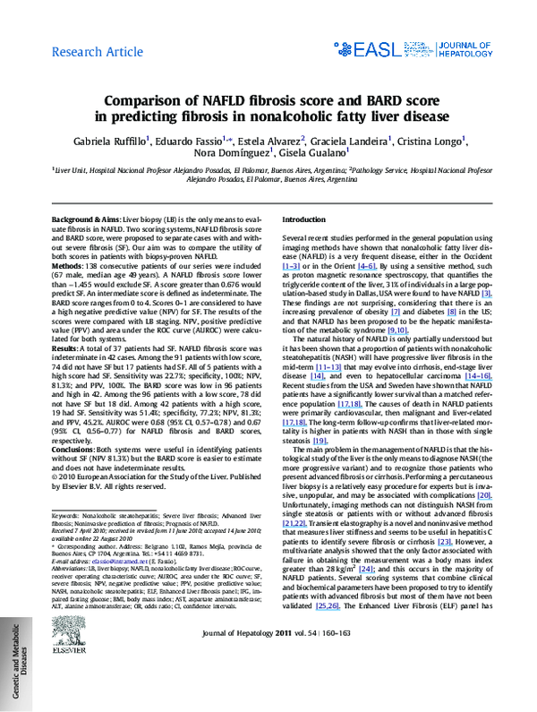 (PDF) Comparison of NAFLD fibrosis score and BARD score in predicting ...
