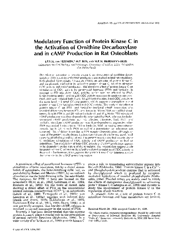(PDF) Modulatory function of protein kinase C in the activation of ...