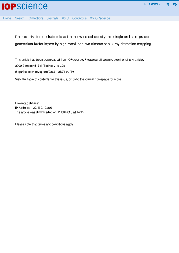 (PDF) Characterization of strain relaxation in low-defect-density thin ...