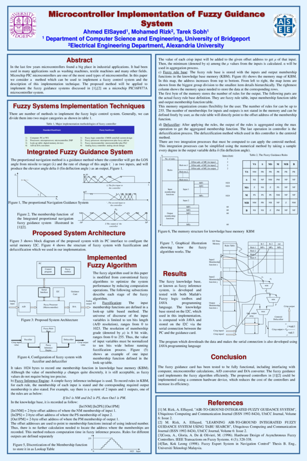 (PDF) Microcontroller Implementation of Fuzzy Guidance System