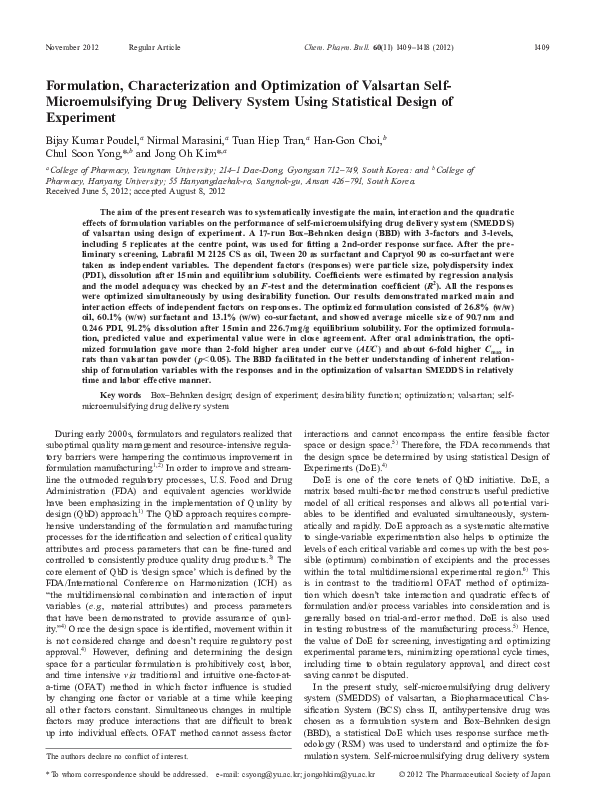 Pdf Formulation Characterization And Optimization Of Valsartan Self Microemulsifying Drug