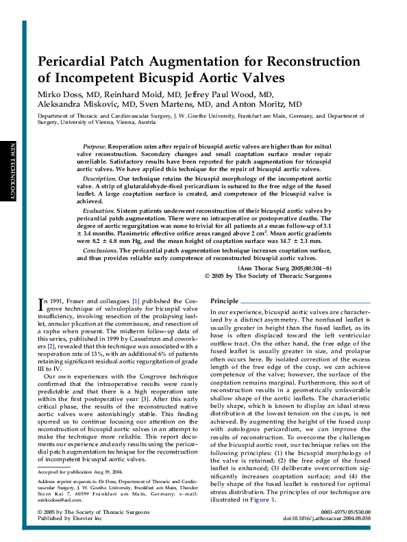(PDF) Pericardial Patch Augmentation for Reconstruction of Incompetent ...