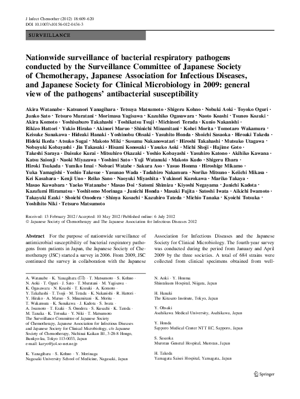 (PDF) Nationwide surveillance of bacterial respiratory pathogens ...